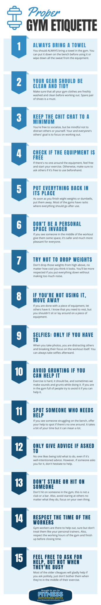 Proper Gym Etiquette: 15 Easy To Follow Rules [Infographics]